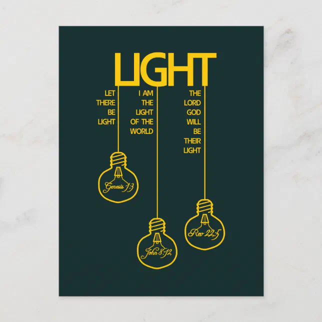 Vintage Bulbs Biblical Light Postcard | Zazzle