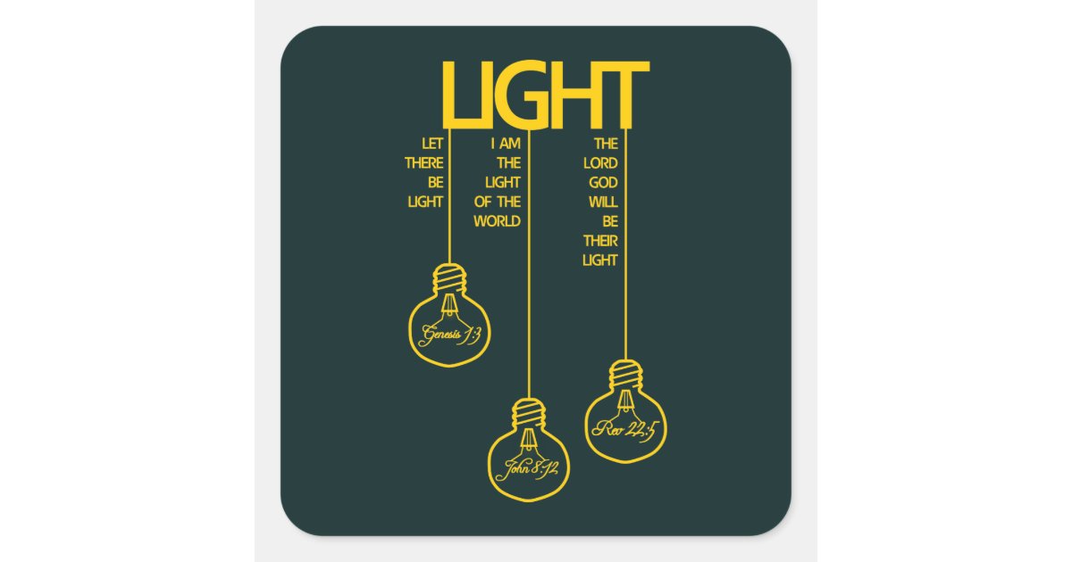 Vintage Bulbs Biblical Light Square Sticker | Zazzle