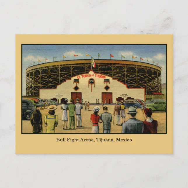 Vintage Bull fight arena Tijuana Mexico Postcard | Zazzle