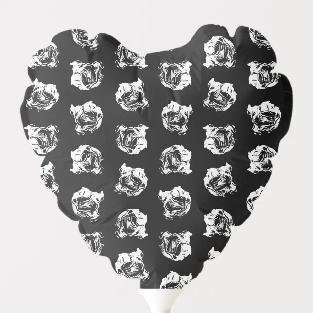 Vintage Bullsdogs Print Pattern Bulldog Dogs Black Balloon | Zazzle