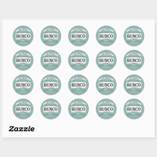 Vintage Bunco Design Classic Round Sticker | Zazzle
