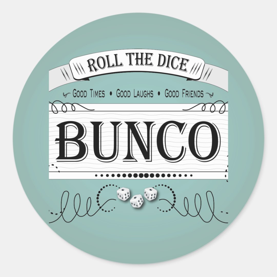 Vintage Bunco Design Classic Round Sticker | Zazzle
