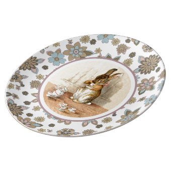 Vintage Bunny Easter Gift Plates | Zazzle