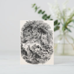 Vintage Bunny Rabbits 1800s Bunnies Rabbit Postcard | Zazzle