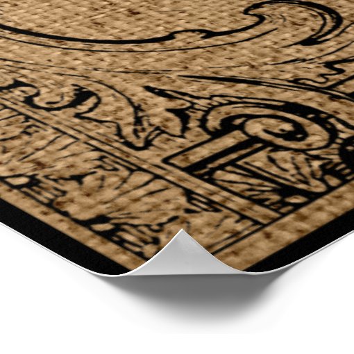 Vintage Burlap Beach House Poster | Zazzle