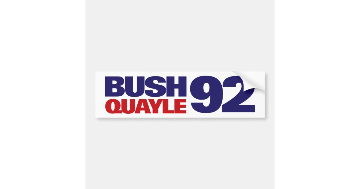 Vintage Bush Quayle 1992 Bumper Sticker | Zazzle