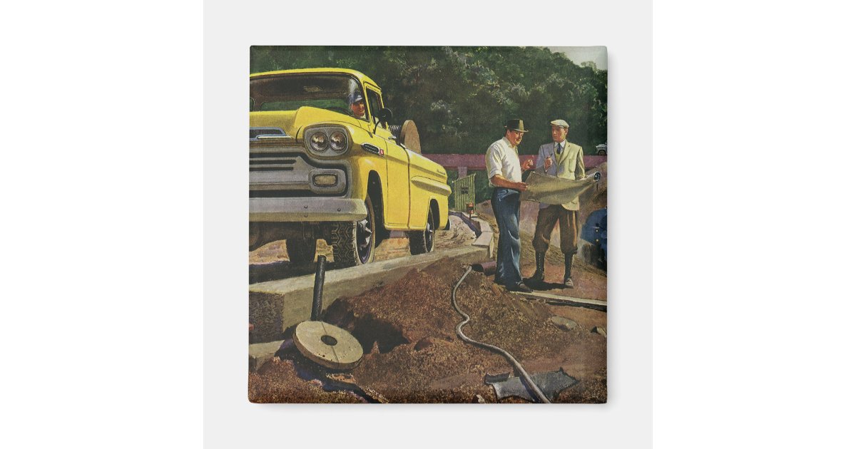 Vintage Business Architect Construction Contractor Magnet | Zazzle