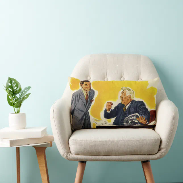 Vintage Business, Mad CEO Executive Boss Employee Lumbar Pillow | Zazzle
