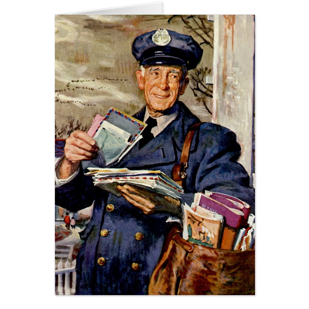 Vintage Business, Mailman Delivering Mail Letters | Zazzle