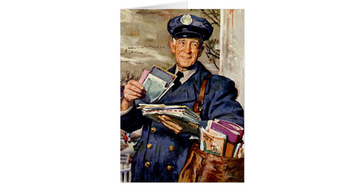 Vintage Business, Mailman Delivering Mail Letters | Zazzle.com