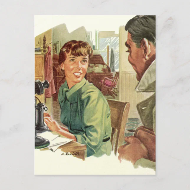 Vintage Business Office, CEO Boss and Secretary Postcard | Zazzle