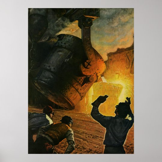 Vintage Business, Steel Manufacturing Industry Poster | Zazzle.com