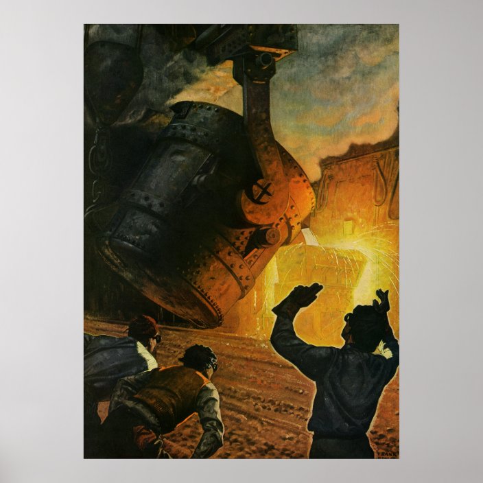 Vintage Business, Steel Manufacturing Industry Poster | Zazzle.com