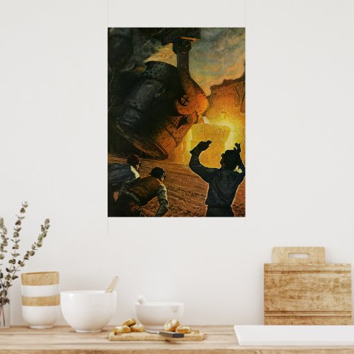Vintage Business, Steel Manufacturing Industry Poster | Zazzle