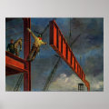 Vintage Business, Workers on Steel Construction Poster | Zazzle