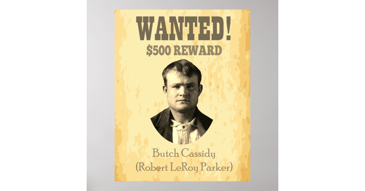 Vintage Butch Cassidy Wanted Poster Usa Western Zazzle
