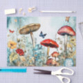 Vintage Butterfly and Mushroom Whimsical Retro Tissue Paper | Zazzle
