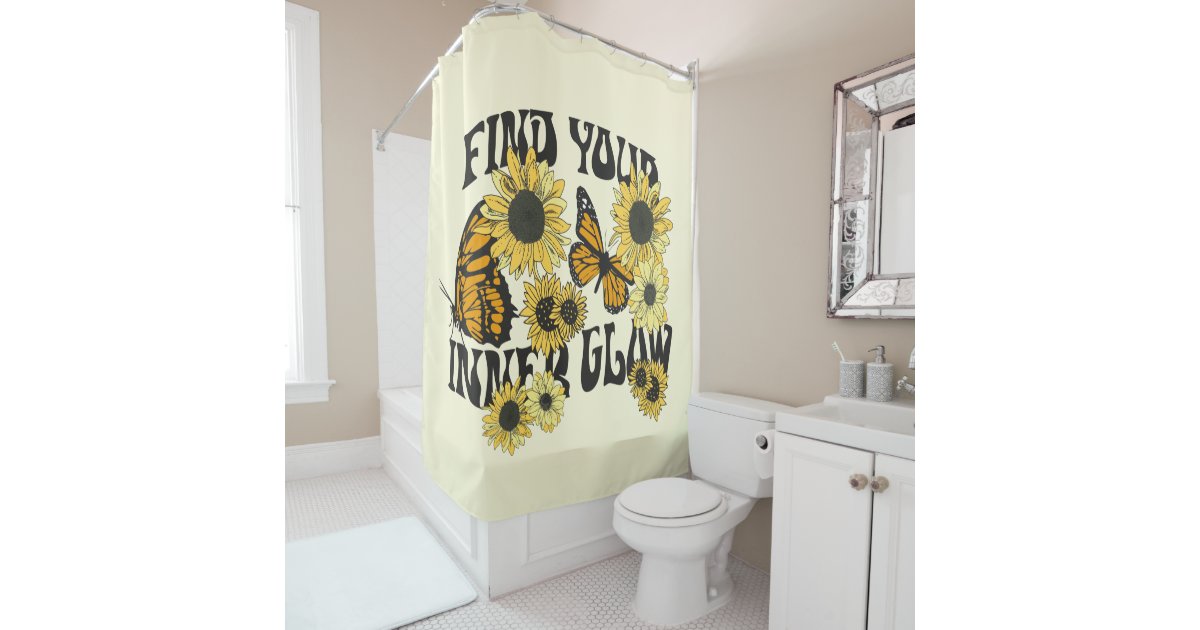Vintage Butterfly | Find Your Inner Glow Shower Curtain | Zazzle