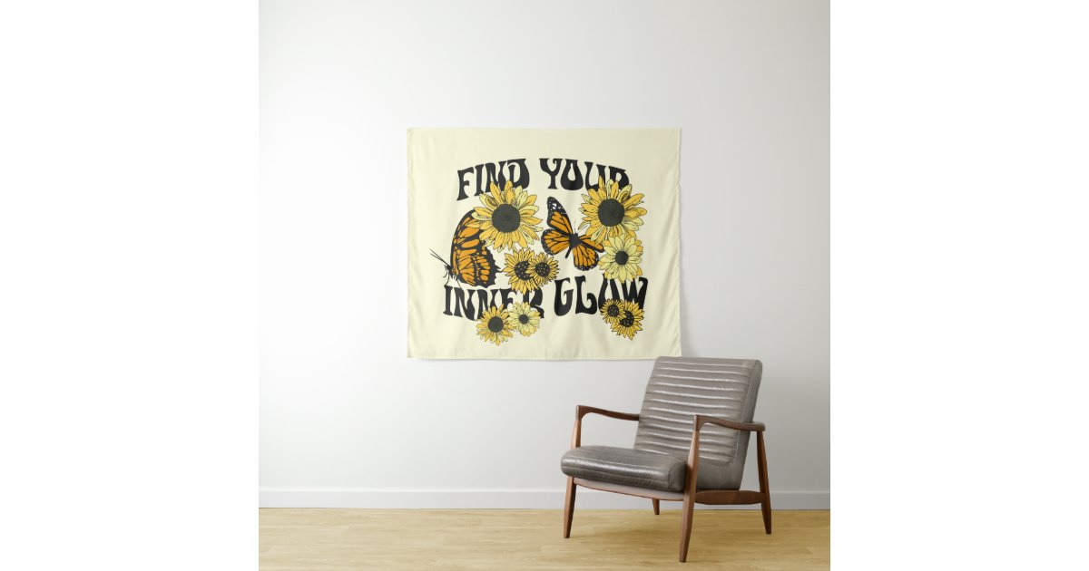 Vintage Butterfly | Find Your Inner Glow Tapestry | Zazzle