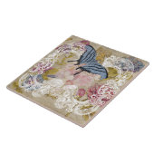 Vintage Butterfly Floral Romantic Collage Ceramic Tile | Zazzle
