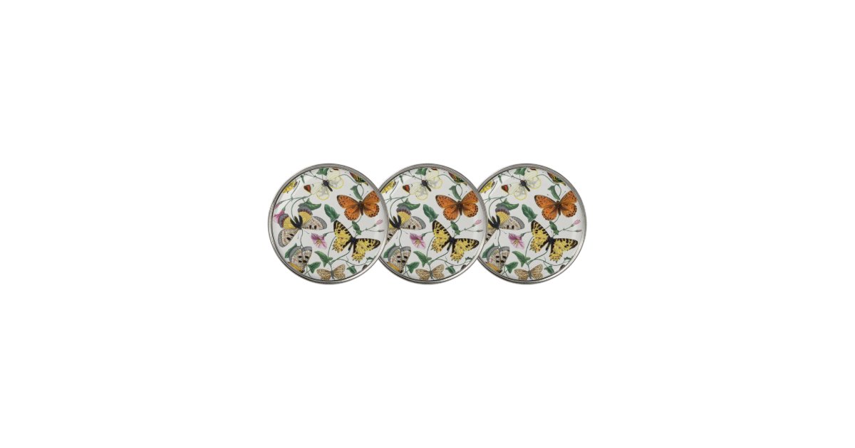 Vintage Butterfly & Moth Golf Ball Marker | Zazzle