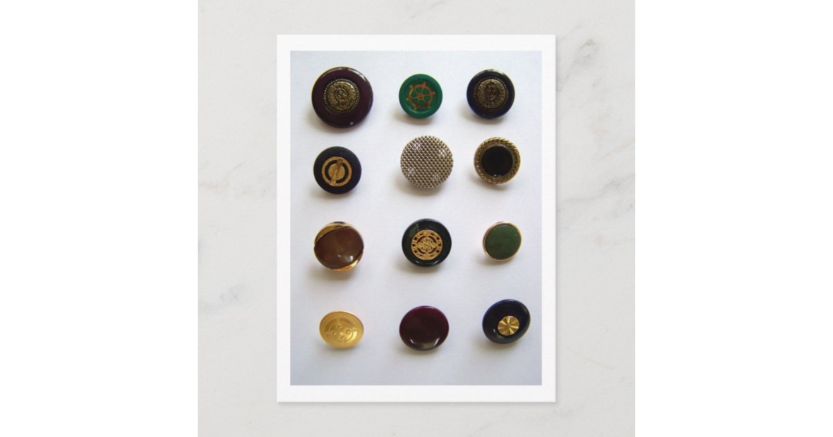 Vintage Buttons - Postcard | Zazzle
