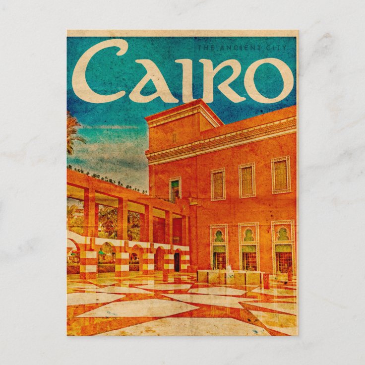 Vintage Cairo Travel Postcard | Zazzle