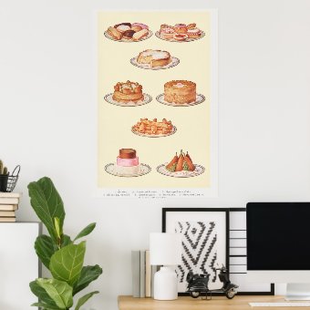 Vintage Cakes Poster | Zazzle