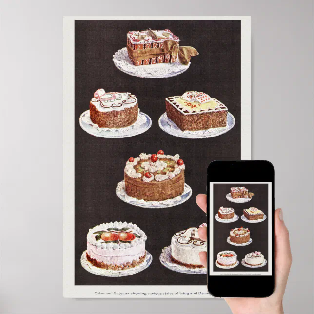 VINTAGE CAKES POSTER DESIGN | Zazzle