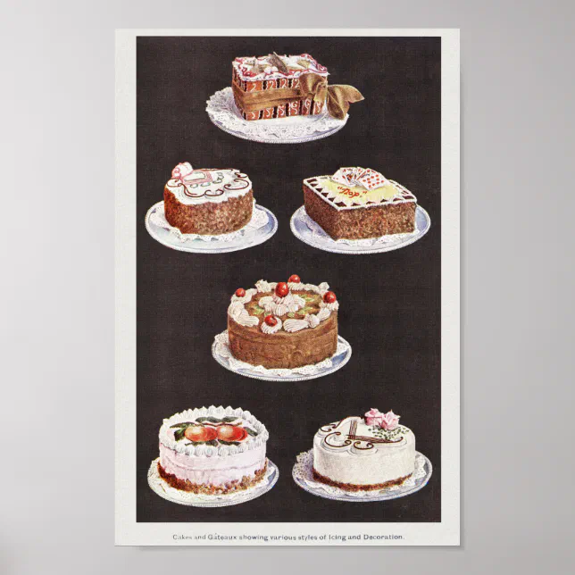 VINTAGE CAKES POSTER DESIGN | Zazzle
