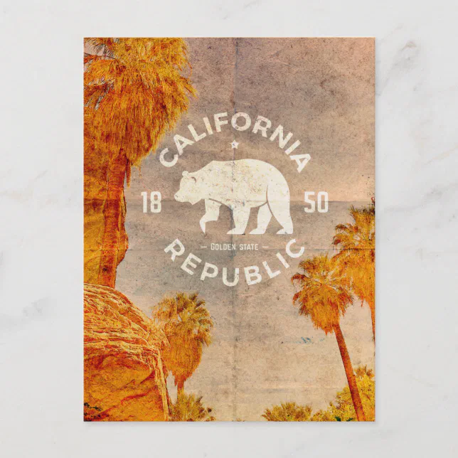 Vintage California Republic Travel Postcard | Zazzle