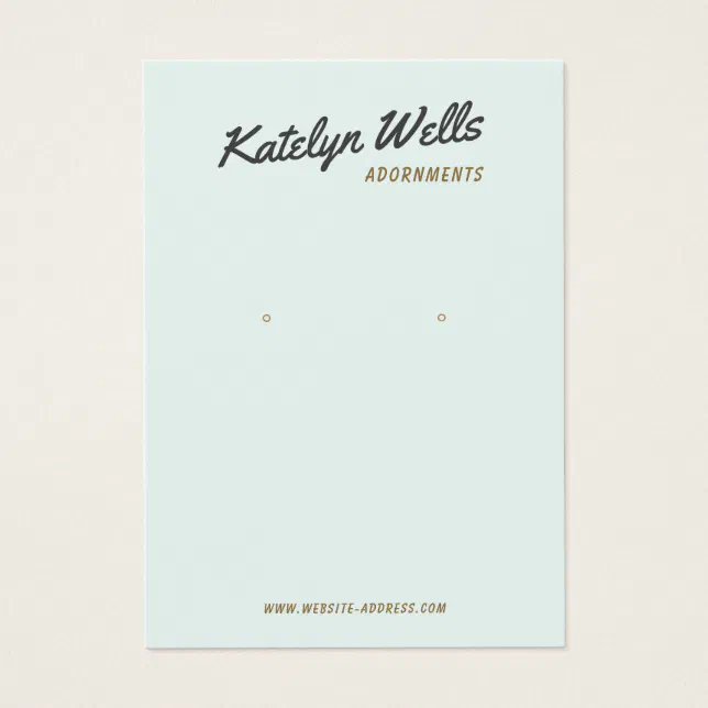 Vintage Calligraphy Earring Display Card | Zazzle