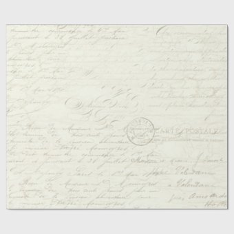 Vintage Calligraphy Handwritten Script Decoupage Wrapping Paper | Zazzle