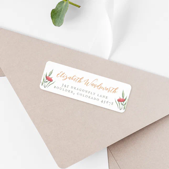 Vintage Calligraphy Lush Greenery Return Address Label | Zazzle