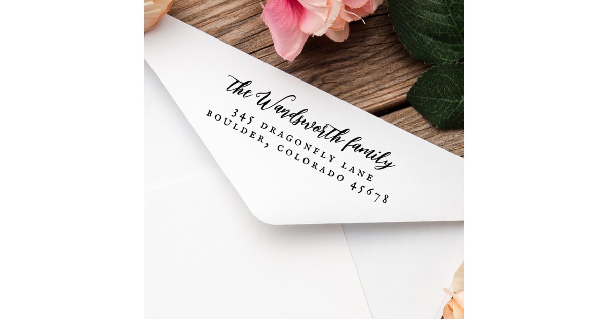 Vintage Calligraphy Return Address Self-inking Stamp | Zazzle