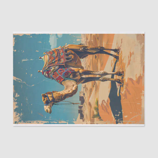 Vintage Camel Retro Desert Decoupage Tissue Paper | Zazzle