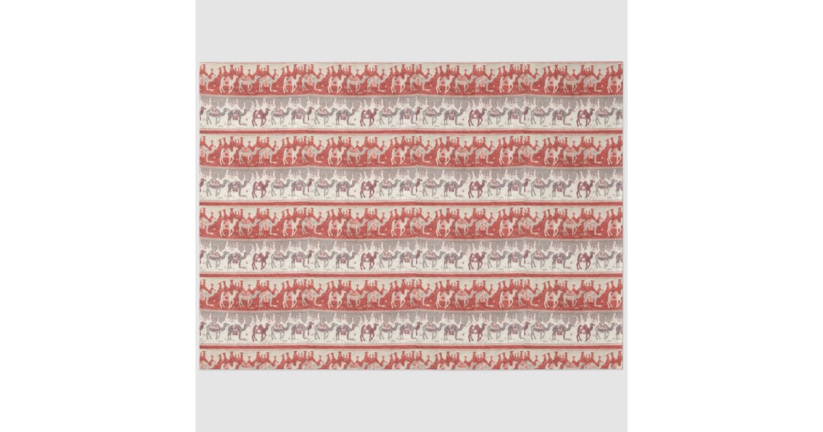 Vintage camels train print and camel pattern tissue paper | Zazzle