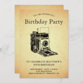 Vintage Camera Birthday Party Invitation | Zazzle