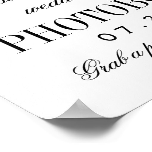 Vintage Camera Black Wedding Photobooth Sign | Zazzle