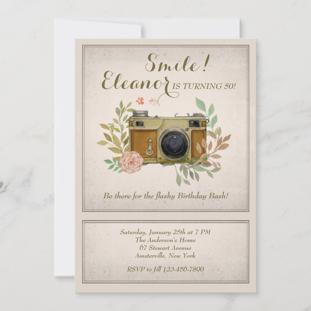 Vintage Camera Invitation | Zazzle
