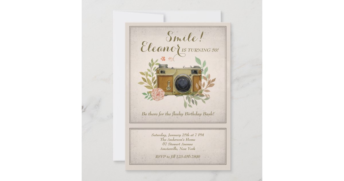 Vintage Camera Invitation | Zazzle