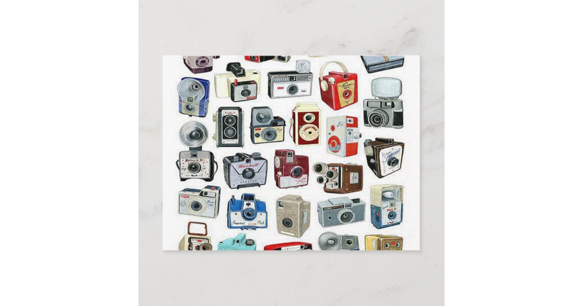 Vintage Camera Montage Postcard | Zazzle