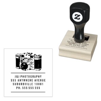 Vintage Camera Photographer Rubber Stamp | Zazzle