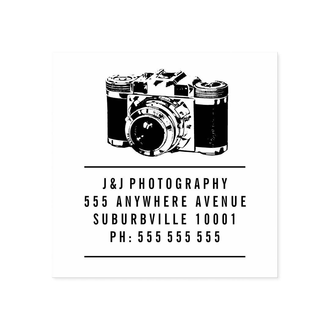 Vintage Camera Photographer Rubber Stamp | Zazzle