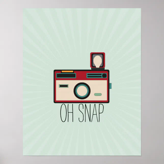 Vintage Camera Retro Look Oh Snap Poster | Zazzle