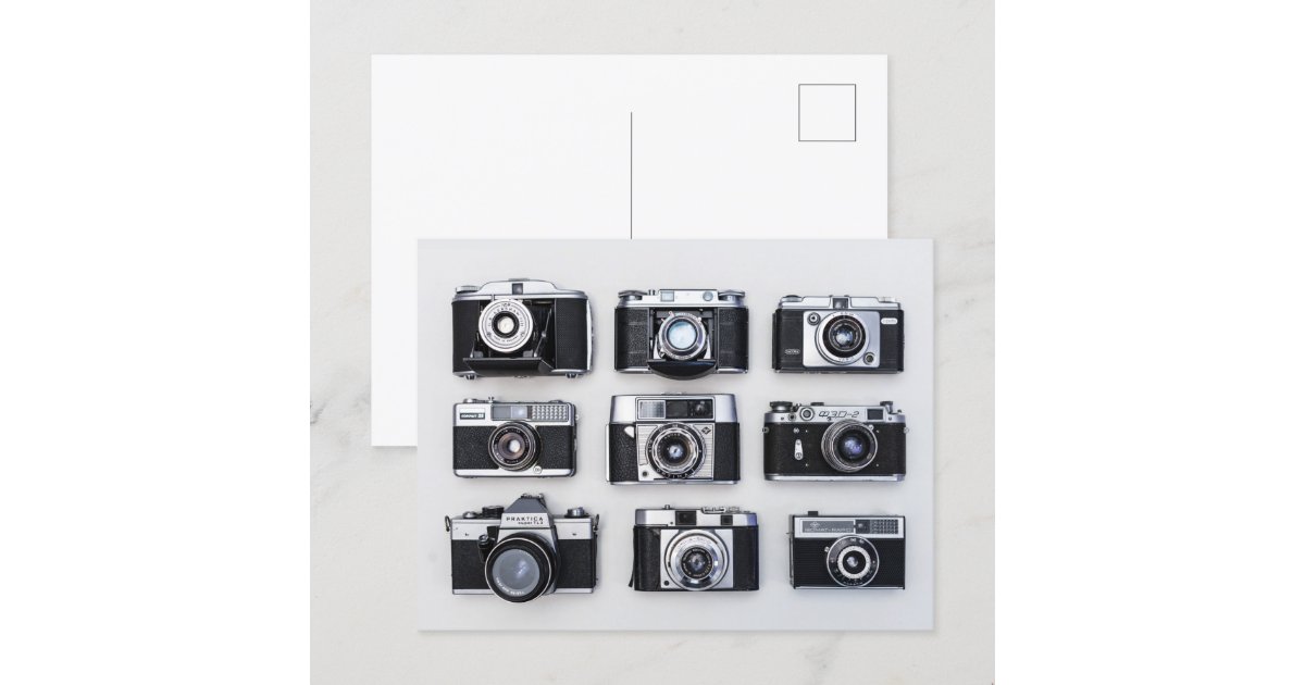Vintage Cameras Retro Old Classic Postcard | Zazzle