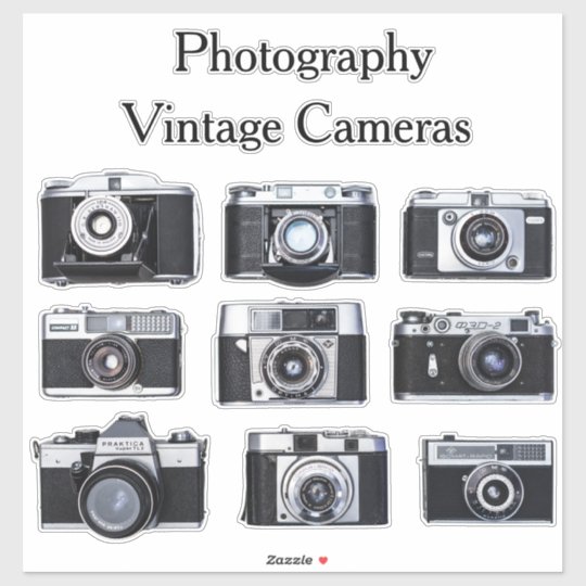 Vintage Cameras Set Sticker | Zazzle.com