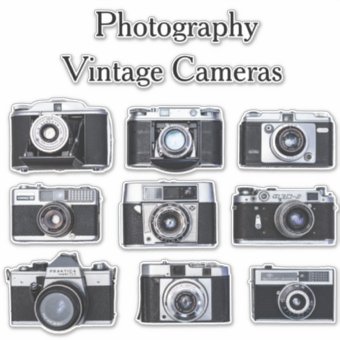 Vintage Cameras Set Sticker | Zazzle