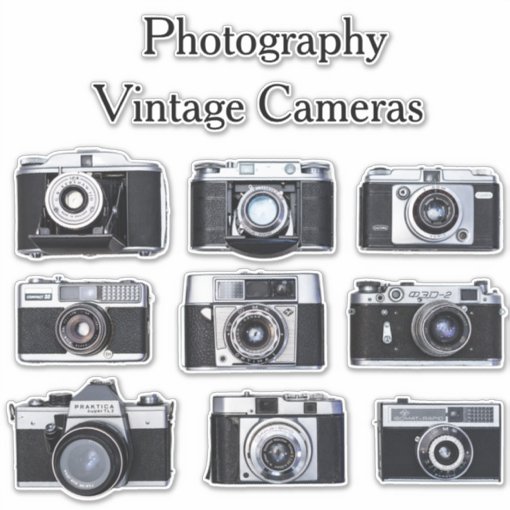 Vintage Cameras Set Sticker | Zazzle