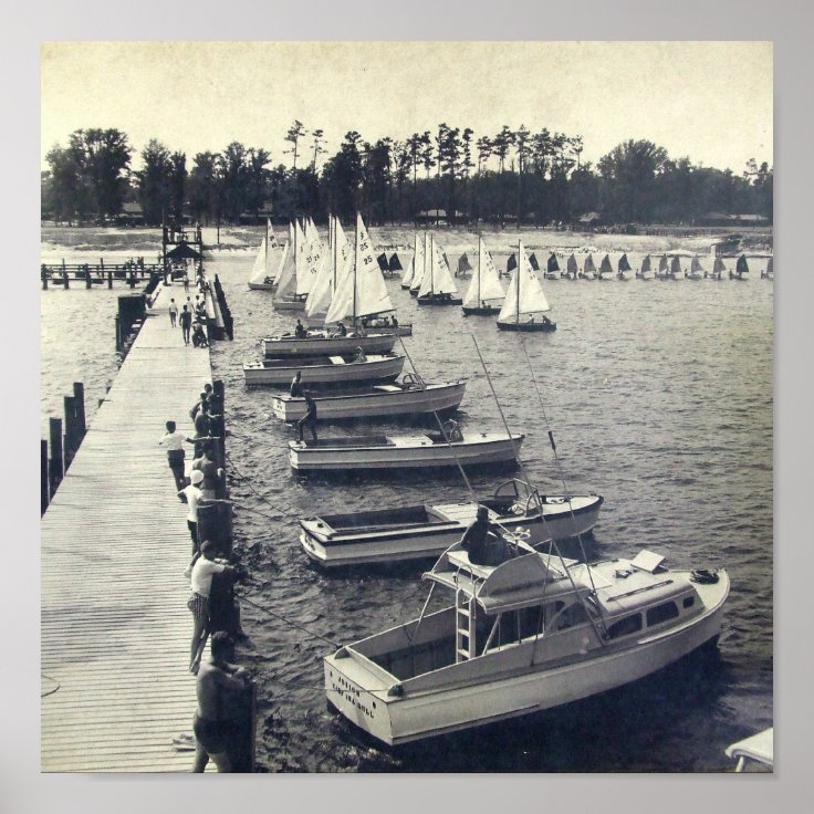 Vintage Camp Sea Gull Pier Photo Poster | Zazzle